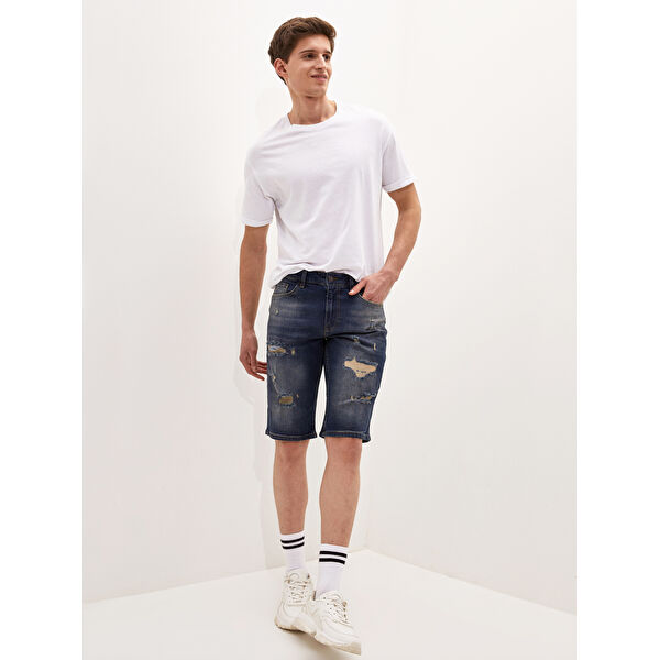 Standart Kalıp Erkek Jean Şort