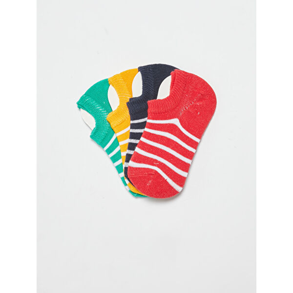 Çizgili Erkek Bebek Sneaker Çorap 4'lü