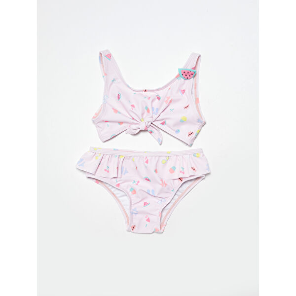 Baskılı Kız Bebek Bikini Takımı