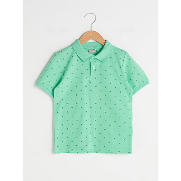 Polo Yaka Baskılı Kısa Kollu Pamuklu Erkek Çocuk Tişört