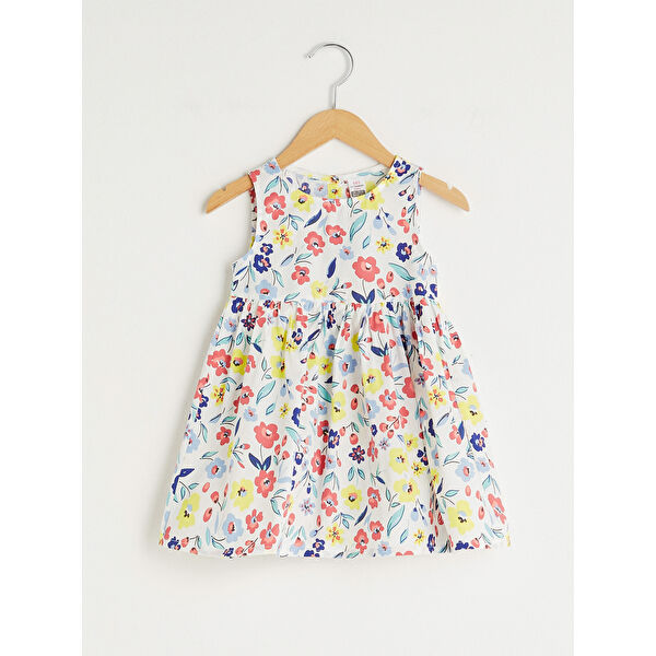 Bisiklet Yaka Çizgili Poplin Kız Bebek Elbise Bisiklet Yaka Çizgili Poplin Kız Bebek Elbise