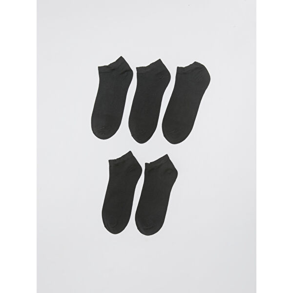 Düz Erkek Bambu Patik Çorap 5'li