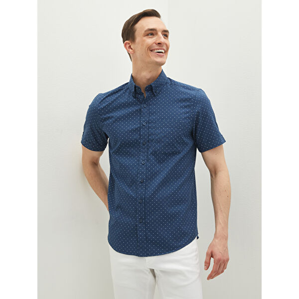 LCW CLASSIC Regular Fit Kısa Kollu Desenli Oxford Erkek Gömlek LCW CLASSIC Regular Fit Kısa Kollu Desenli Oxford Erkek Gömlek