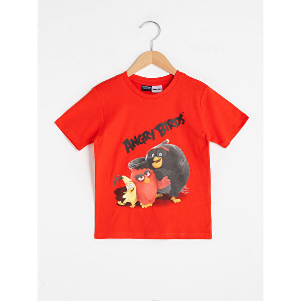 Bisiklet Yaka Angry Birds Baskılı Pamuklu Erkek Çocuk Tişört Bisiklet Yaka Angry Birds Baskılı Pamuklu Erkek Çocuk Tişört