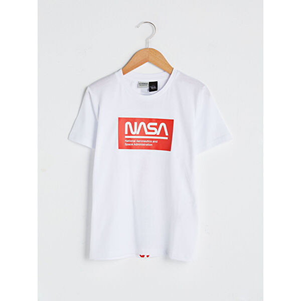 Bisiklet Yaka Nasa Baskılı Kısa Kollu Erkek Çocuk Tişört