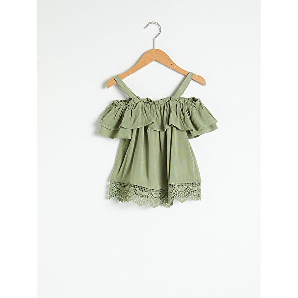 Kız Çocuk Omuzu Açık Viskon Bluz Kız Çocuk Omuzu Açık Viskon Bluz