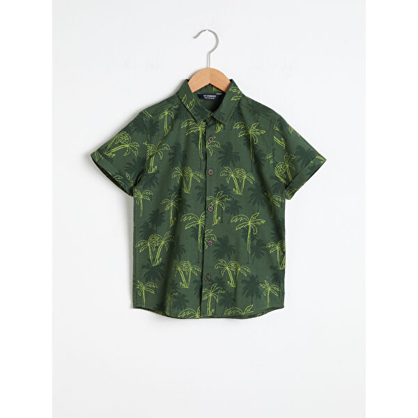 Erkek Çocuk Desenli Pamuklu Gömlek