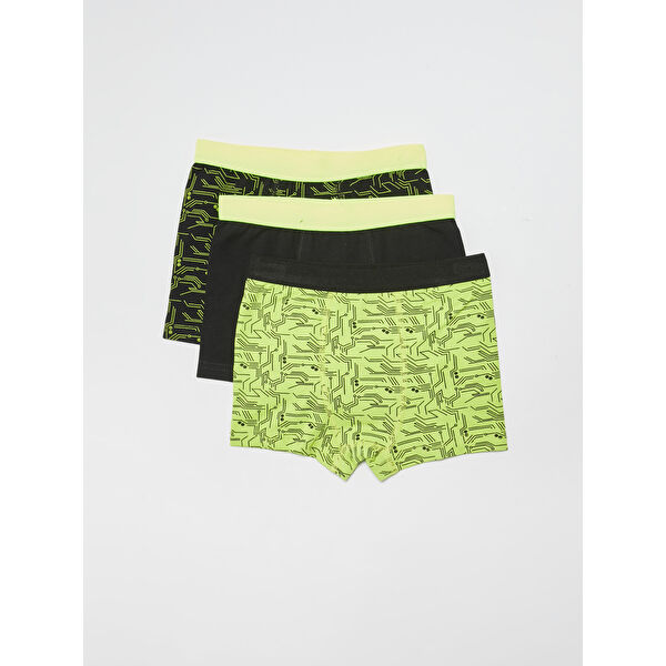 Desenli Pamuklu Erkek Çocuk Boxer 3'lü