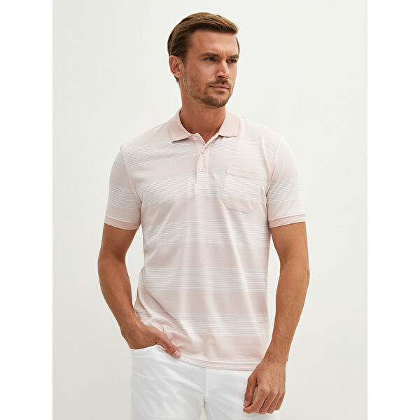 LCW CLASSIC Polo Yaka Kısa Kollu Çizgili Penye Erkek Tişört