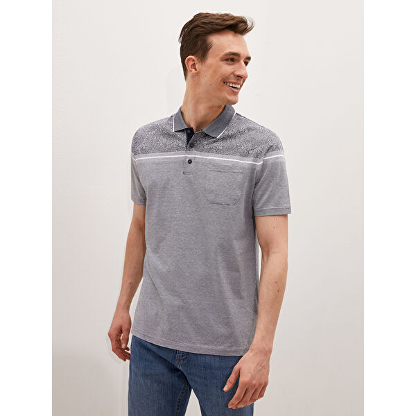 LCW CLASSIC Merserize Polo Yaka Kısa Kollu Desenli Erkek Tişört LCW CLASSIC Merserize Polo Yaka Kısa Kollu Desenli Erkek Tişört