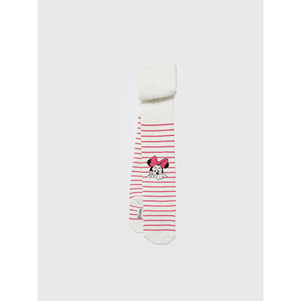 Kız Bebek Minnie Mouse Baskılı Külotlu Çorap