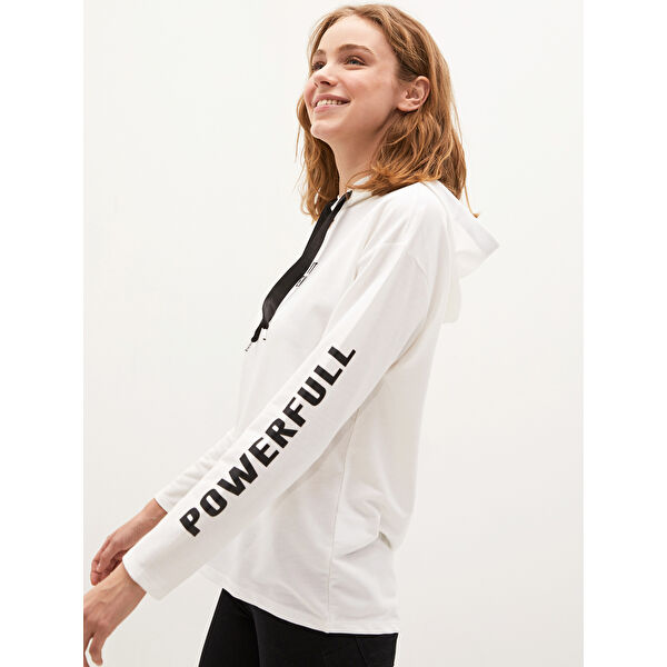 LCW CASUAL Slogan Baskılı Kapüşonlu Sweatshirt