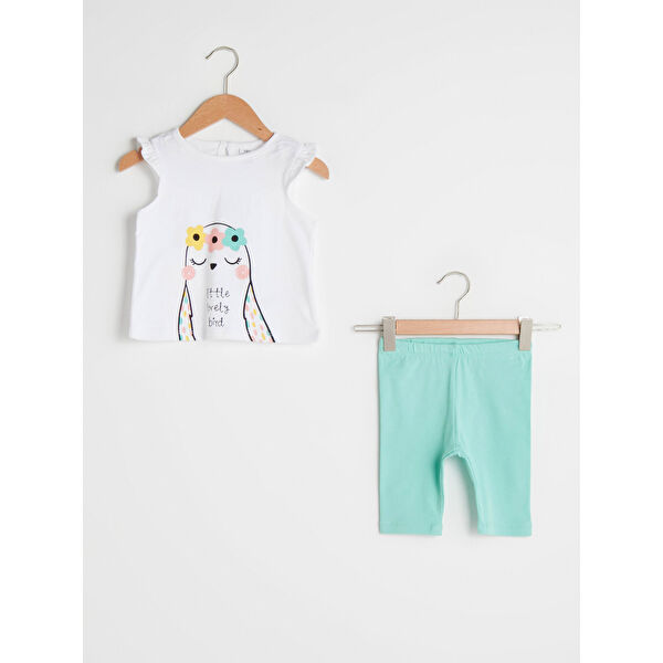 Bisiklet Yaka Baskılı Pamuklu Atlet ve Tayt 2'li Takım Bisiklet Yaka Baskılı Pamuklu Atlet ve Tayt 2'li Takım