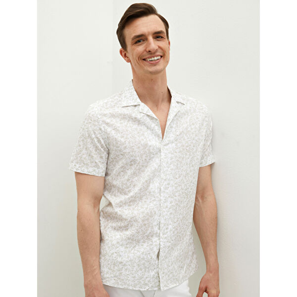Regular Fit Kısa Kollu Poplin Erkek Gömlek