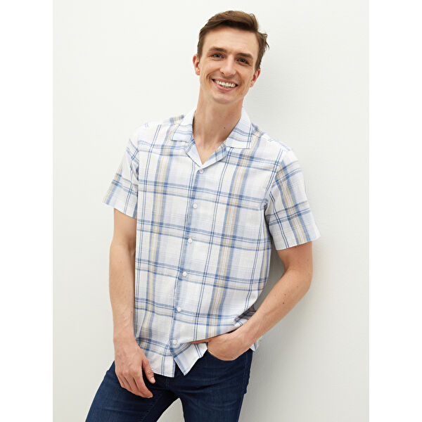 LCW CLASSIC Regular Fit Kısa Kollu Ekose Poplin Erkek Gömlek