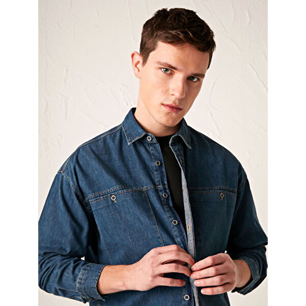 LCW CASUAL Oversize Jean Gömlek