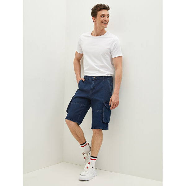 Rahat Kalıp Bermuda Erkek Jean Şort