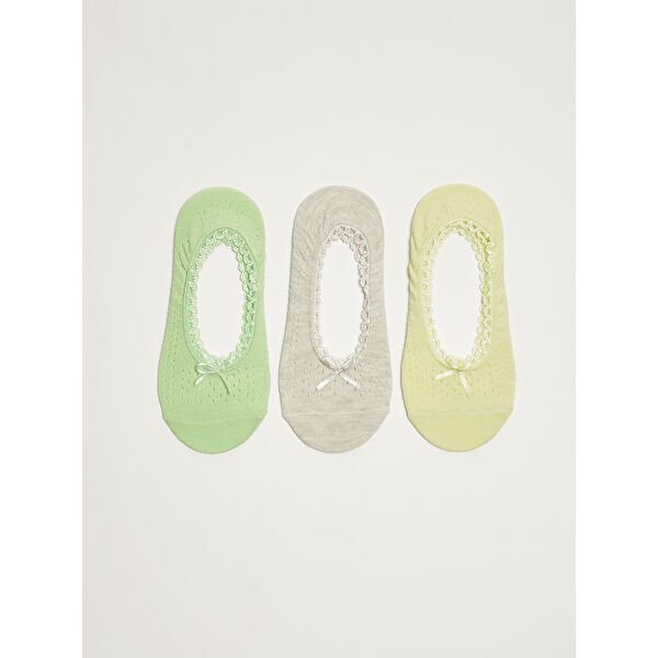 Desenli Pamuklu Babet Çorap 3'lü