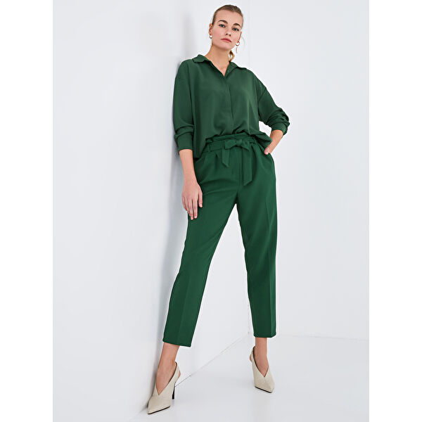 LCW CLASSIC Yüksek Bel Beli Lastikli Kadın Pantolon