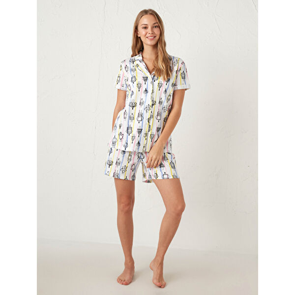 LCW DREAM Desenli Şortlu Pijama Takımı