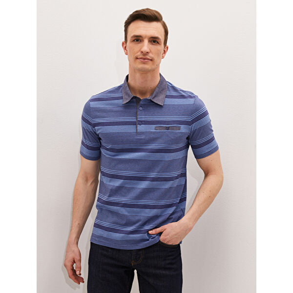 Polo Yaka Kısa Kollu Çizgili Penye Erkek Tişört Polo Yaka Kısa Kollu Çizgili Penye Erkek Tişört