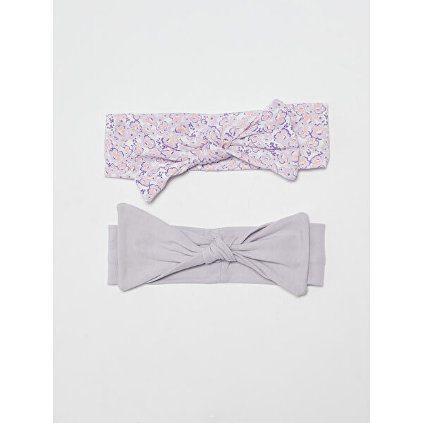 Fiyonk Detaylı Pamuklu Kız Bebek Saç Bandı 2'li