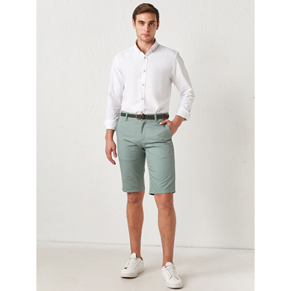 Slim Fit Bermuda Gabardin Erkek Şort Slim Fit Bermuda Gabardin Erkek Şort