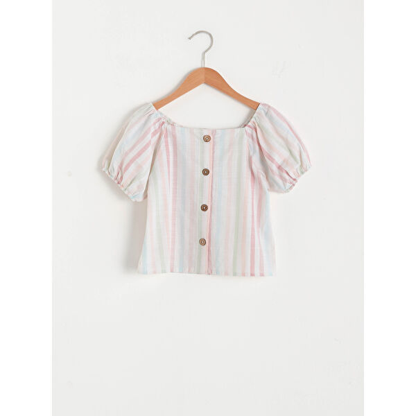 Kız Çocuk Çizgili Poplin Gömlek