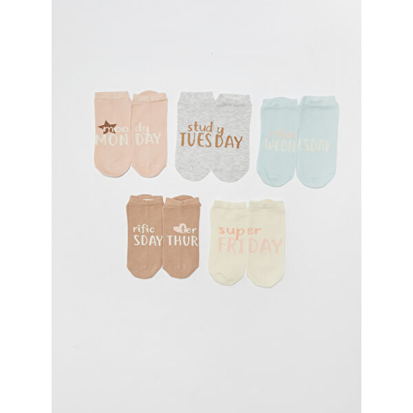 LCW DREAM Baskılı Pamuklu Kadın Soket Çorap 5'li