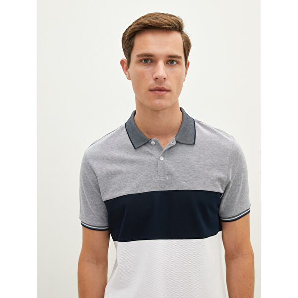 LCW VISION Polo Yaka Kısa Kollu Renk Bloklu Erkek Tişört