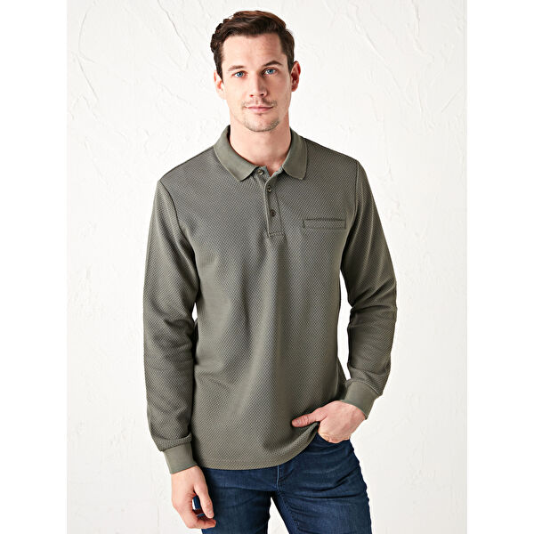 Polo Yaka Uzun Kollu Erkek Tişört