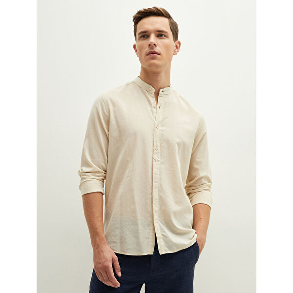 LCW VISION Slim Fit Hakim Yaka Uzun Kollu Poplin Erkek Gömlek