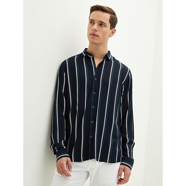 LCW VISION Slim Fit Uzun Kollu Çizgili Erkek Gömlek LCW VISION Slim Fit Uzun Kollu Çizgili Erkek Gömlek