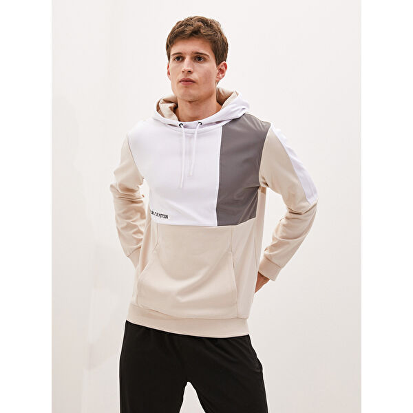 LCW SPORTS Kapüşonlu Uzun Kollu Renk Bloklu Aktif Spor Erkek Sweatshirt LCW SPORTS Kapüşonlu Uzun Kollu Renk Bloklu Aktif Spor Erkek Sweatshirt