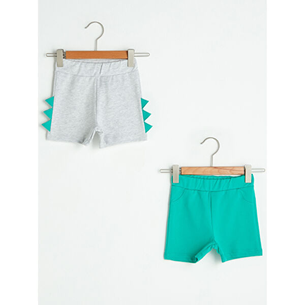 Beli Lastikli Pamuklu Erkek Bebek Şort 2'li