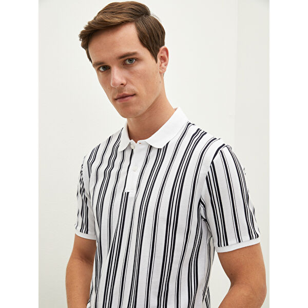 LCW VISION Polo Yaka Kısa Kollu Çizgili Pike Erkek Tişört