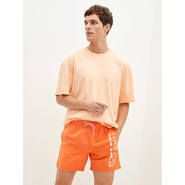 Kısa Boy Baskılı Erkek Deniz Şortu