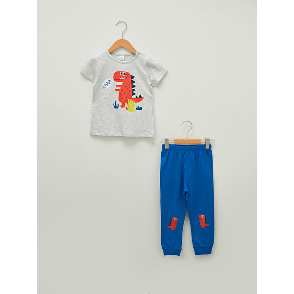 Bisiklet Yaka Kısa Kol Baskılı Erkek Bebek Pijama Takım