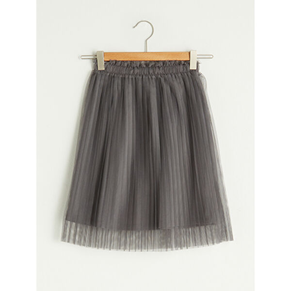 Beli Lastikli Pileli Kız Çocuk Tül Etek