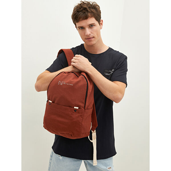 Yazı Baskılı Erkek Sırt Çantası