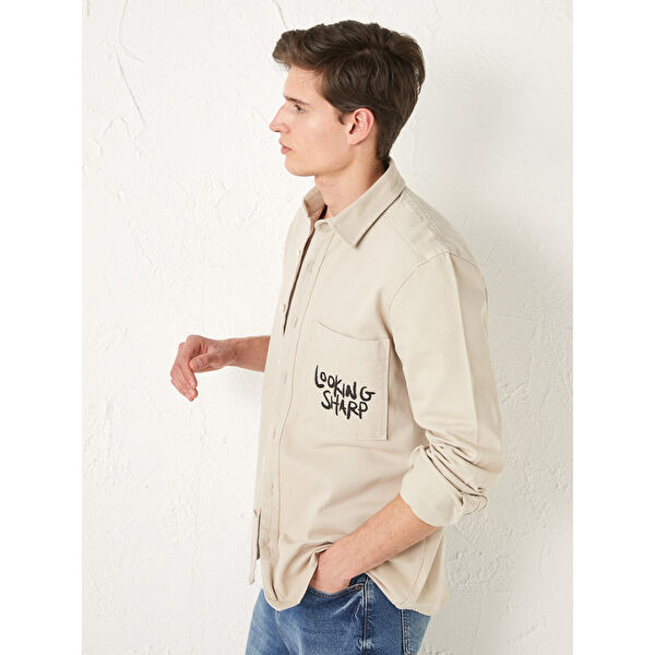 LCW CASUAL Regular Fit Uzun Kollu Gabardin Erkek Gömlek