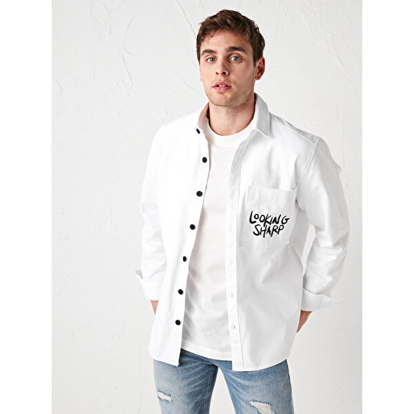 LCW CASUAL Regular Fit Uzun Kollu Gabardin Erkek Gömlek