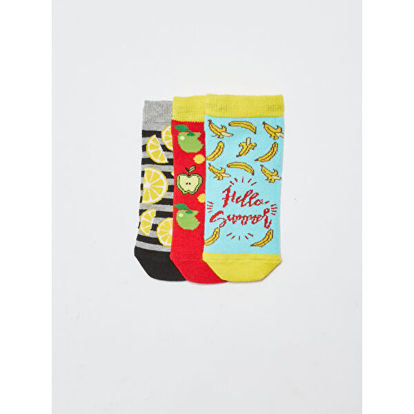 Desenli Erkek Çocuk Patik Çorap 3'lü