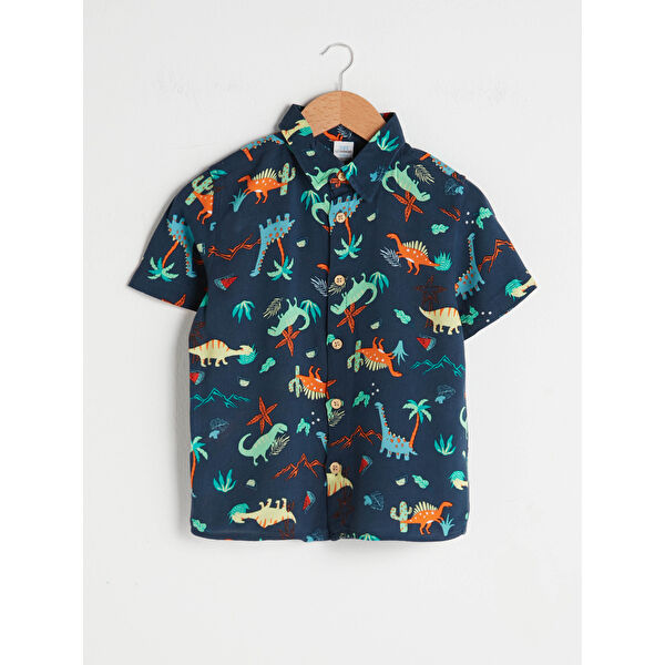 LCW GREEN Baskılı Kısa Kollu Erkek Bebek Gömlek