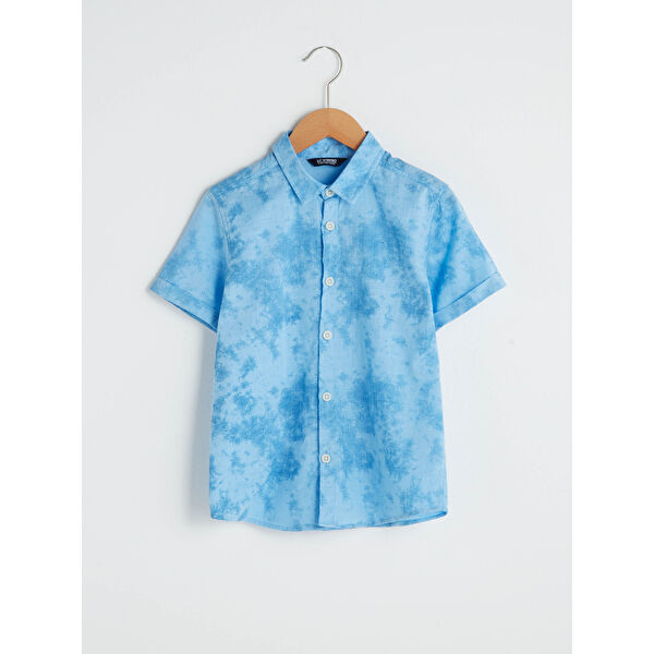 Batik Desenli Kısa Kollu Poplin Erkek Çocuk Gömlek Batik Desenli Kısa Kollu Poplin Erkek Çocuk Gömlek