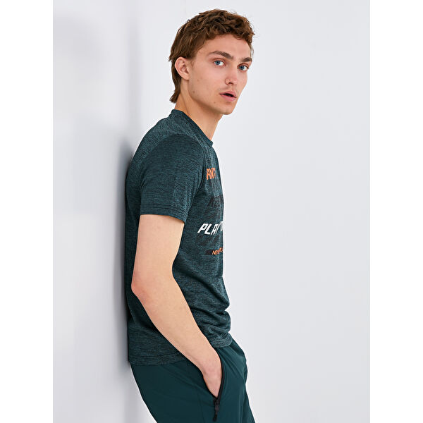 Outdoor Bisiklet Yaka Kısa Kollu Baskılı Erkek Tişört