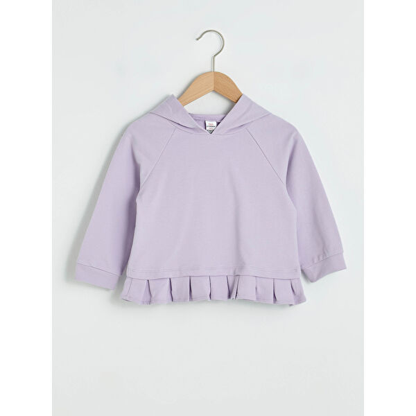 Kapüşonlu Uzun Kol Basic Kız Bebek Sweatshirt