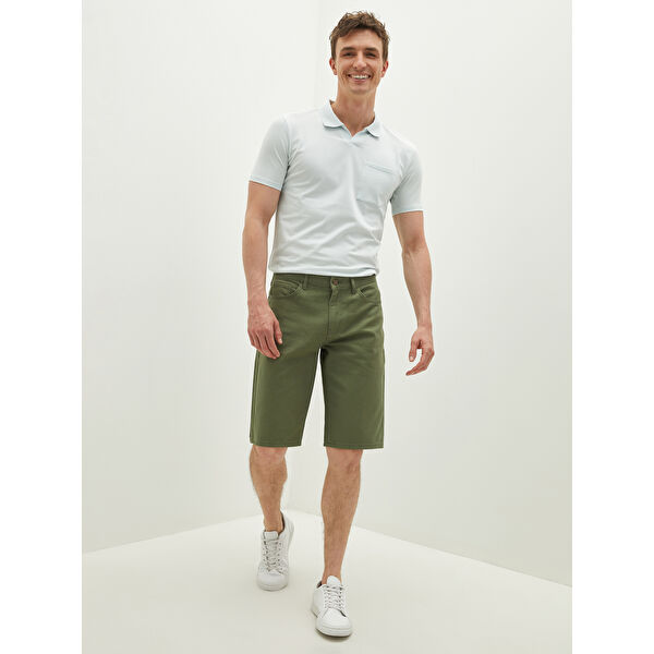 Standart Kalıp Bermuda Erkek Jean Şort Standart Kalıp Bermuda Erkek Jean Şort