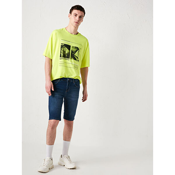 Skinny Fit Erkek Jean Şort Skinny Fit Erkek Jean Şort