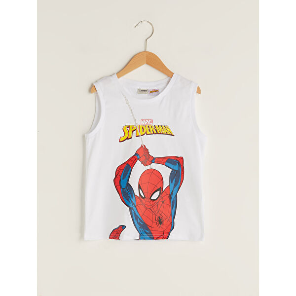 Bisiklet Yaka Spiderman Baskılı Erkek Çocuk Atlet
